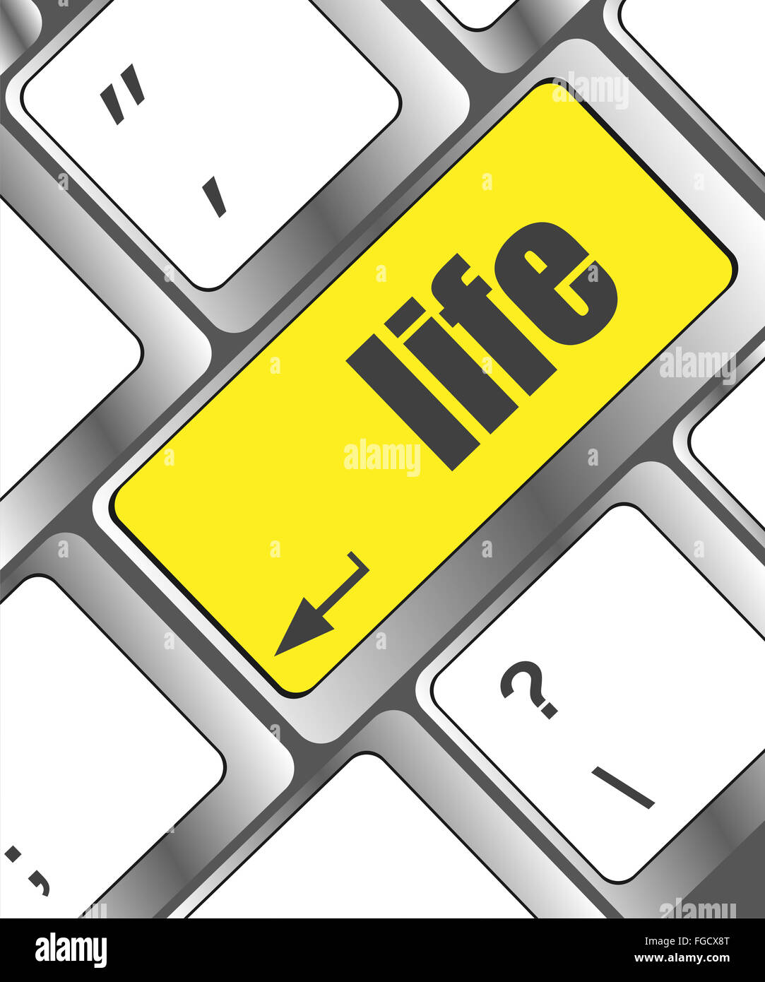 Life key in place of enter key - social concept Stock Photo - Alamy