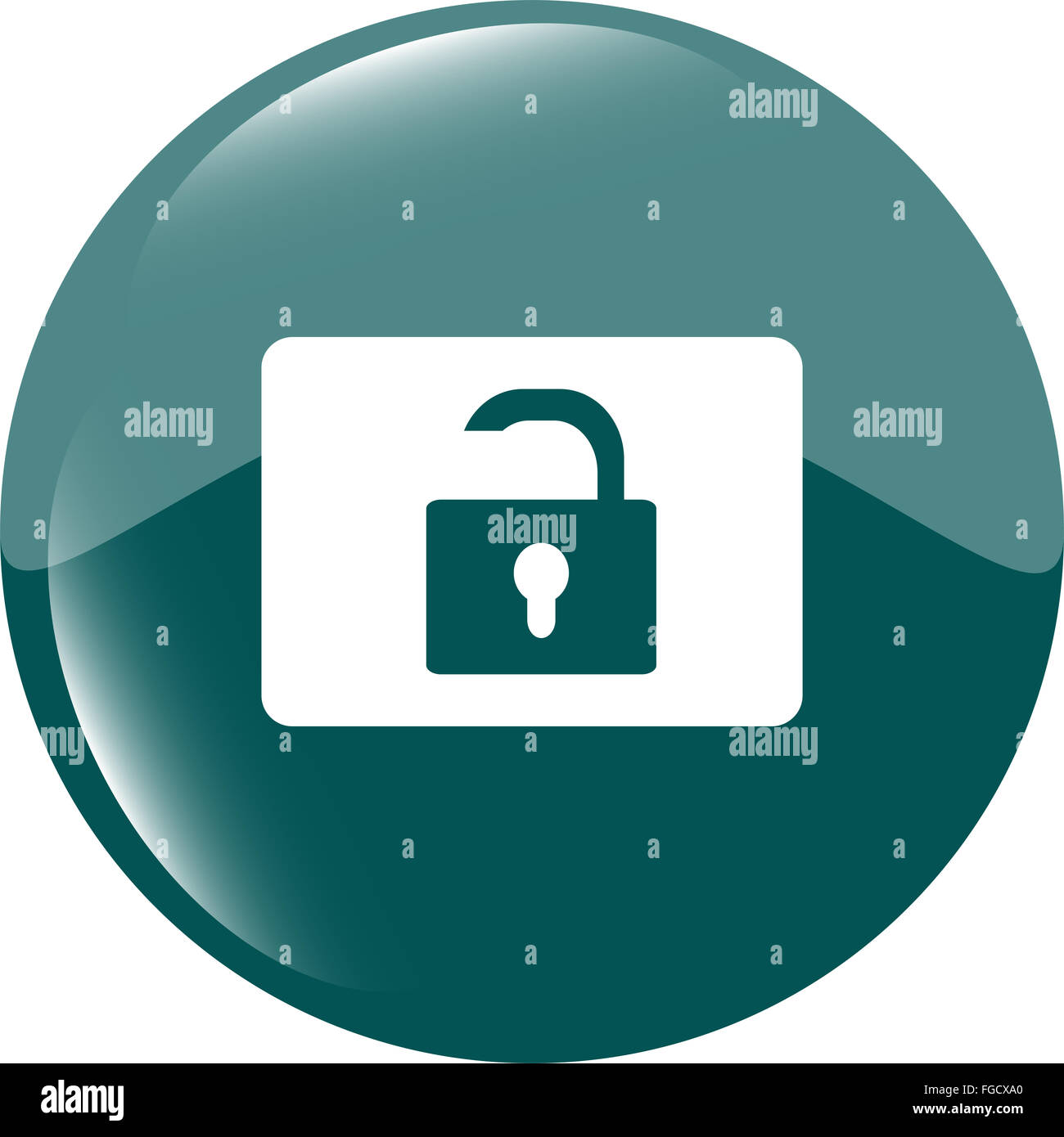 open padlock icon web sign isolated on white Stock Photo - Alamy
