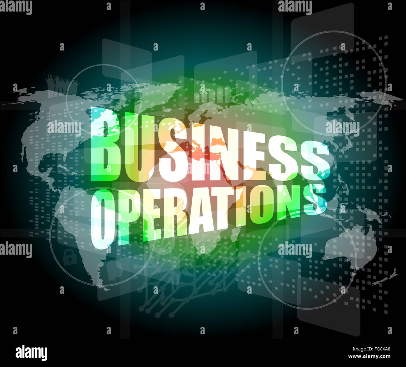 business operations word on digital touch screen Stock Photo - Alamy
