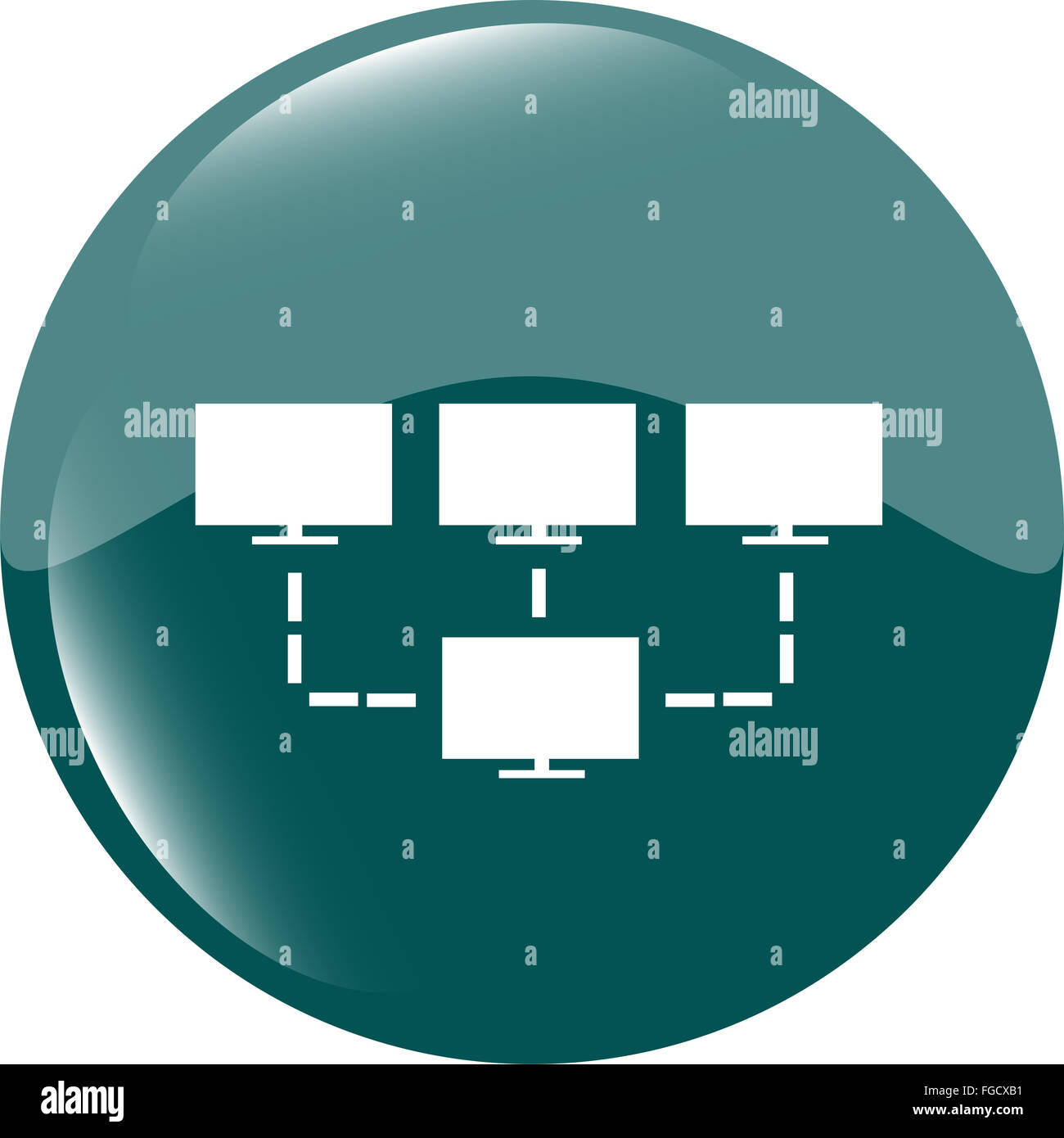 tv set on icon button, design element isolated on white Stock Photo - Alamy