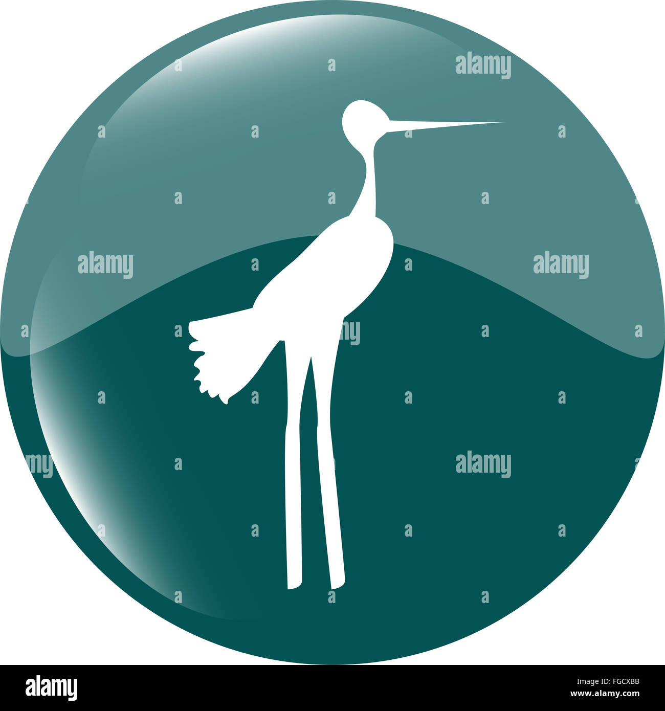 Stork on web icon button isolated on white Stock Photo - Alamy