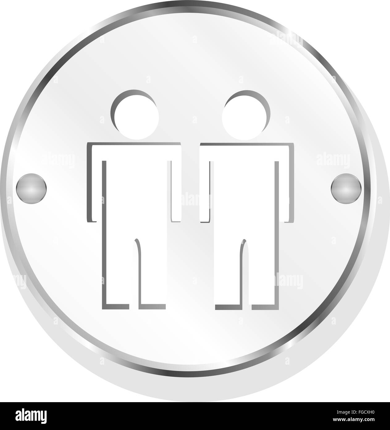 icon button with two man inside isolated on white Stock Photo - Alamy