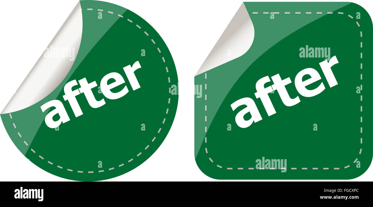 after word stickers set, icon button, business concept Stock Photo - Alamy