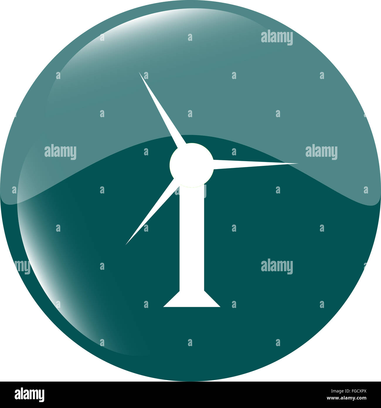 wind turbine icon, web button isolated on white Stock Photo - Alamy