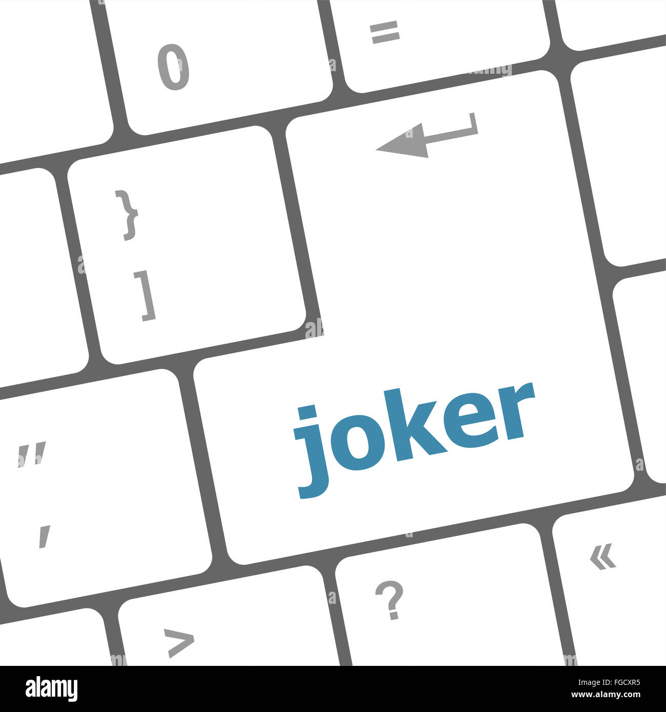 Computer keyboard keys with joker Stock Photo - Alamy