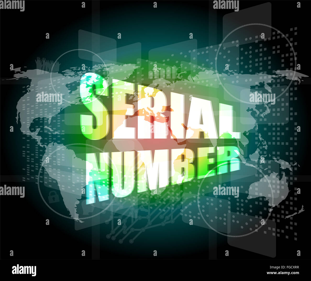 serial number on digital touch screen Stock Photo - Alamy