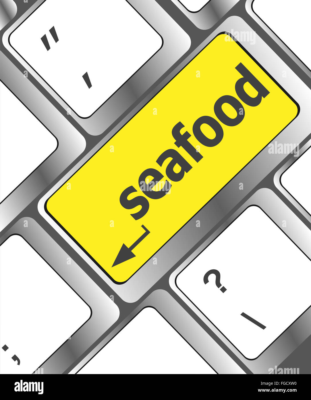 keyboard key layout with sea food button Stock Photo - Alamy