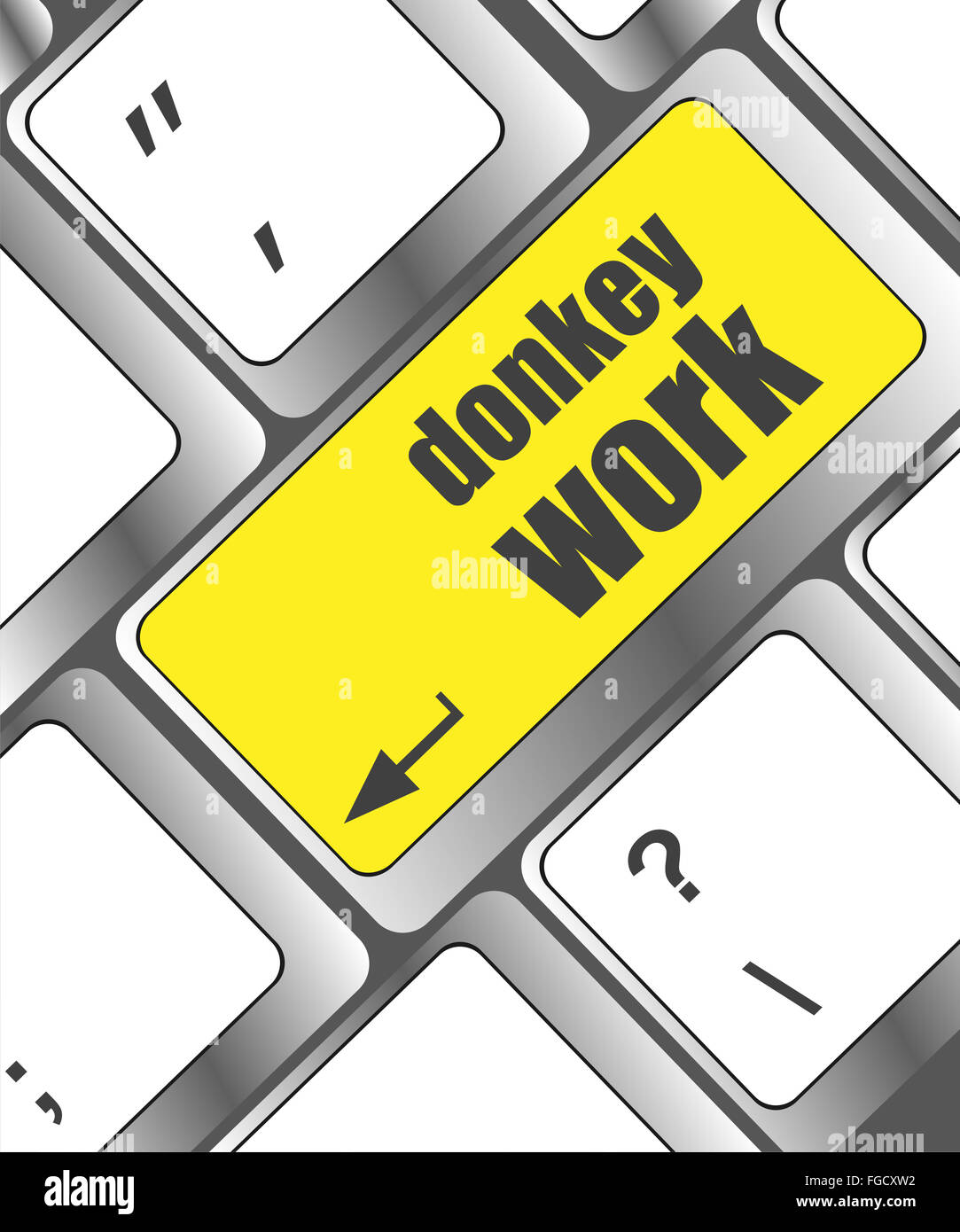 donkey work button on computer keyboard key Stock Photo - Alamy