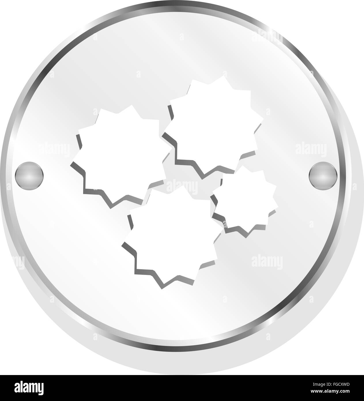 gears icon (button) isolated on a white background Stock Photo - Alamy