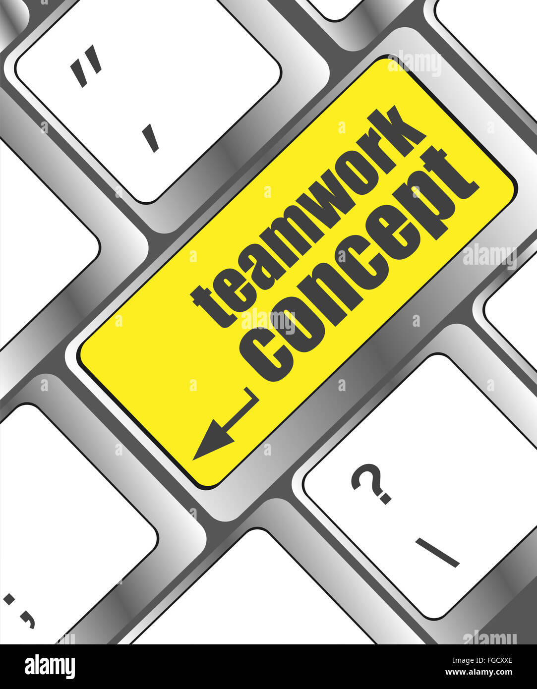 cloud icon with teamwork concept word on computer keyboard key Stock ...