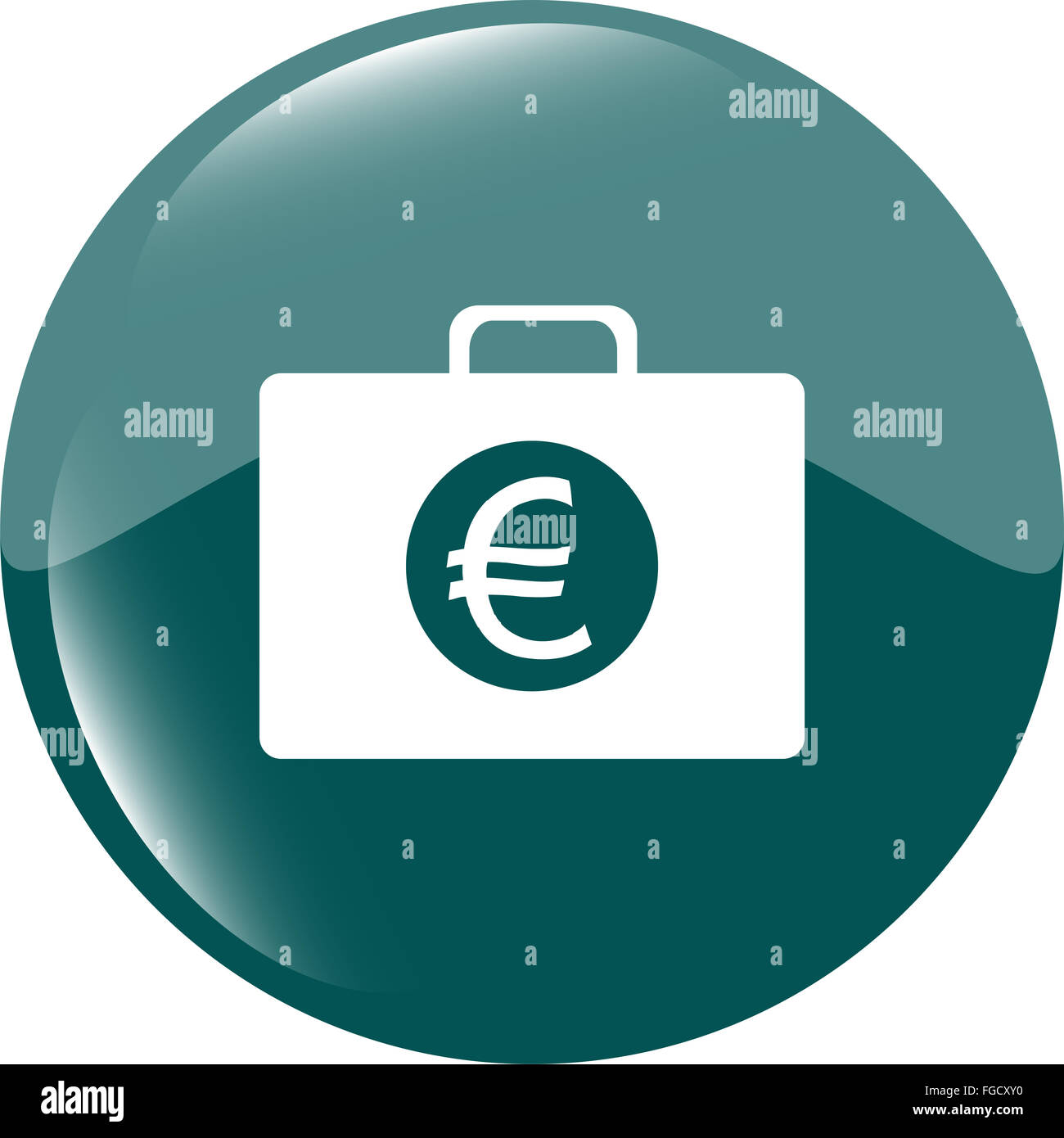 euro case button, financial icon isolated on white background Stock ...