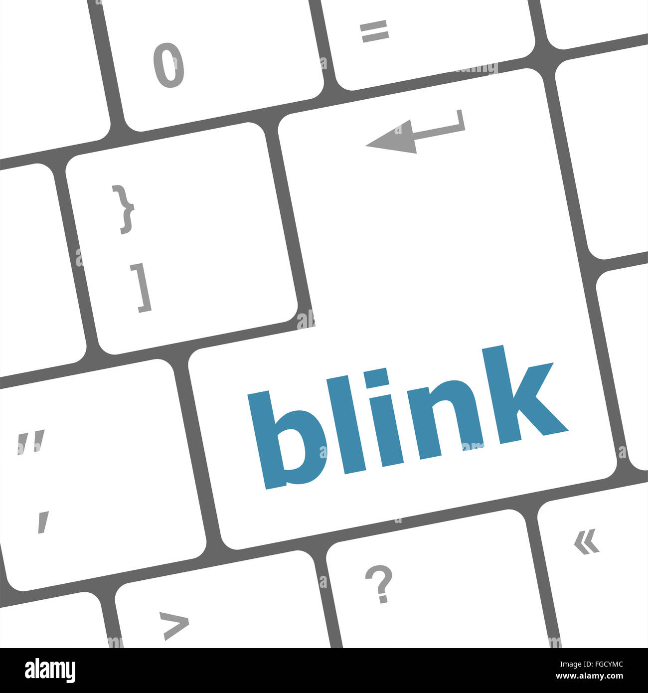 Modern keyboard key with words blink Stock Photo - Alamy