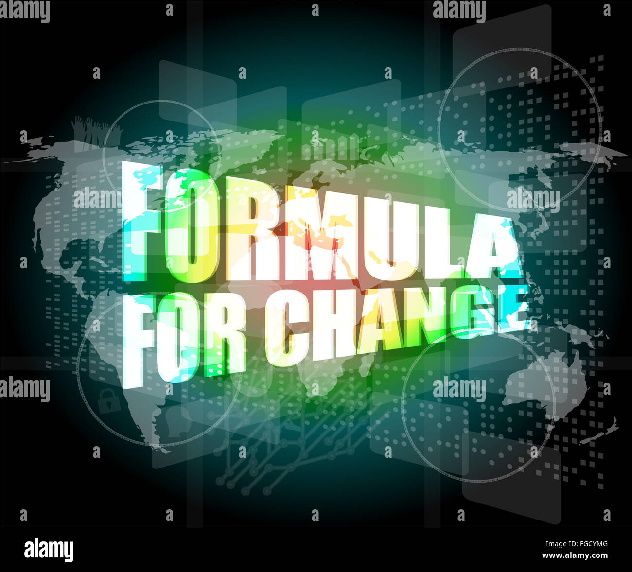 formula for change word on digital touch screen Stock Photo - Alamy