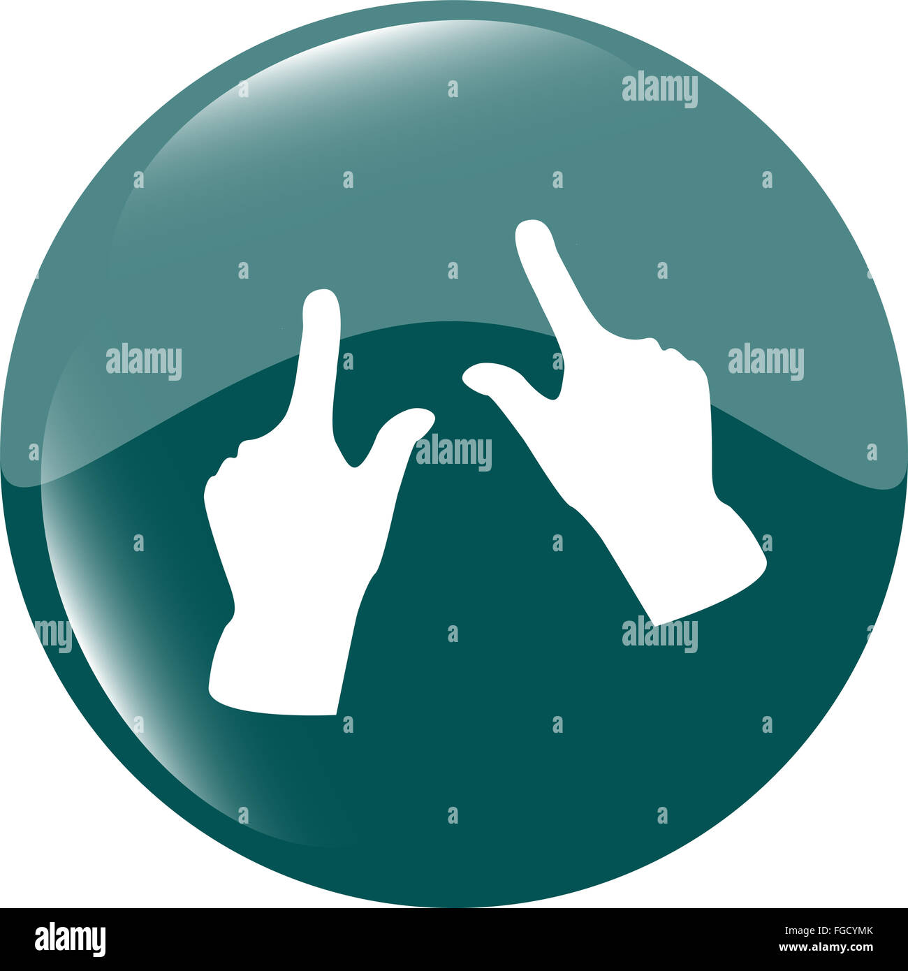 hand set icon, web button isolated on white Stock Photo - Alamy