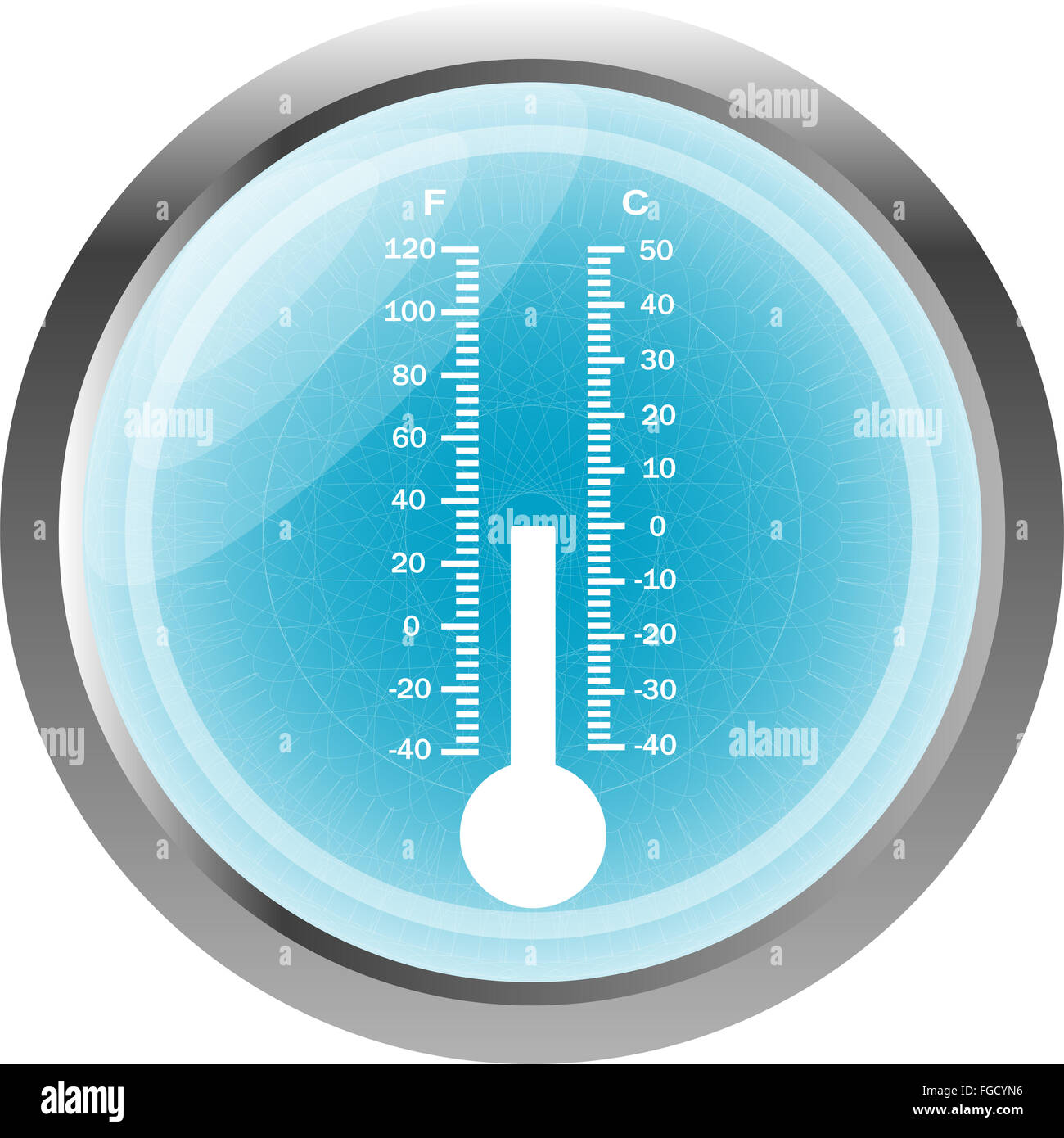 Thermometer icon button isolated on white Stock Photo - Alamy