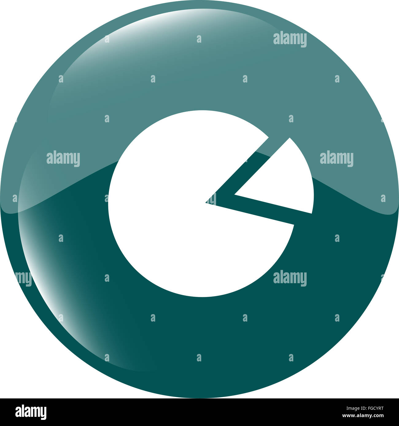 Graph Icon on Round Button isolated on white Stock Photo - Alamy