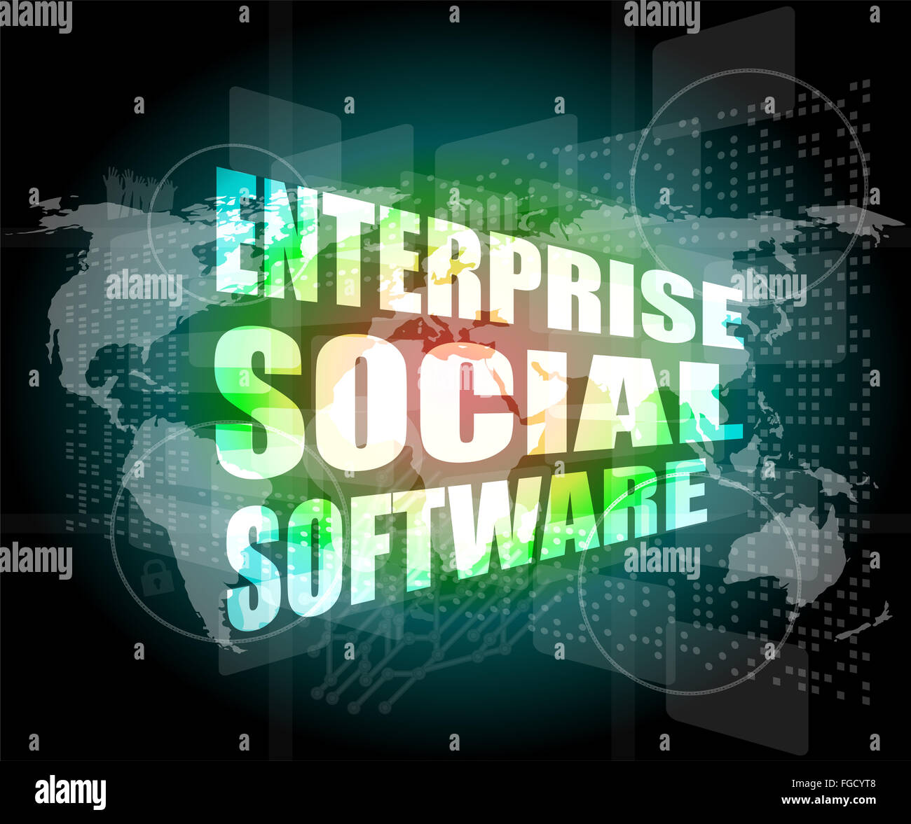 enterprise social software, interface hi technology, touch screen Stock ...