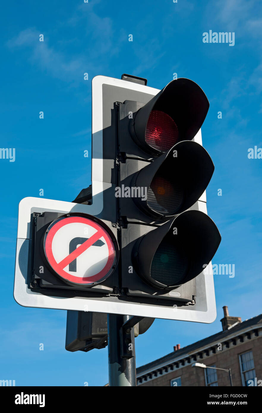 Close up of traffic light lights control signal signalling at red stop ...