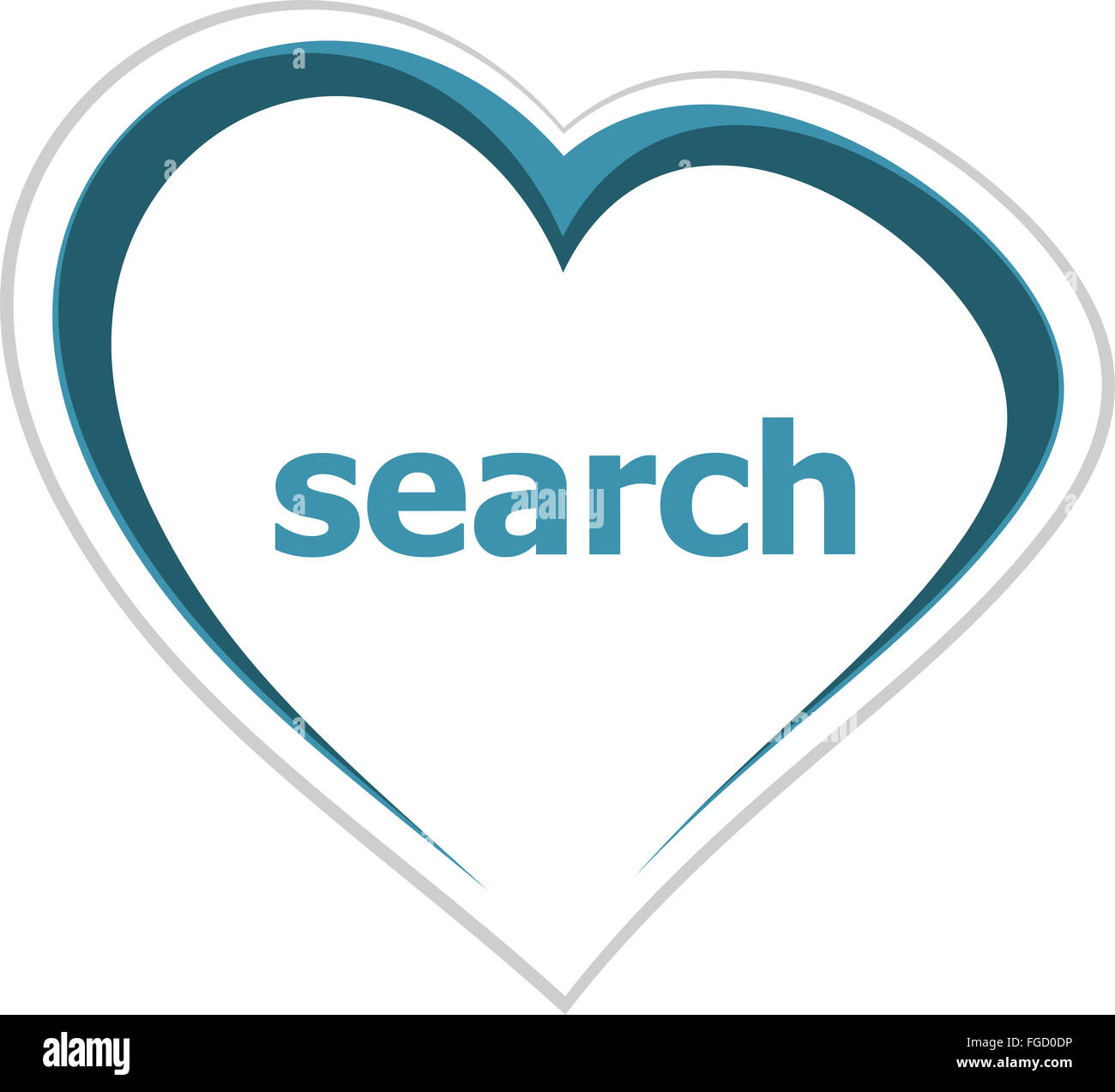 internet concept, search word on love heart Stock Photo - Alamy