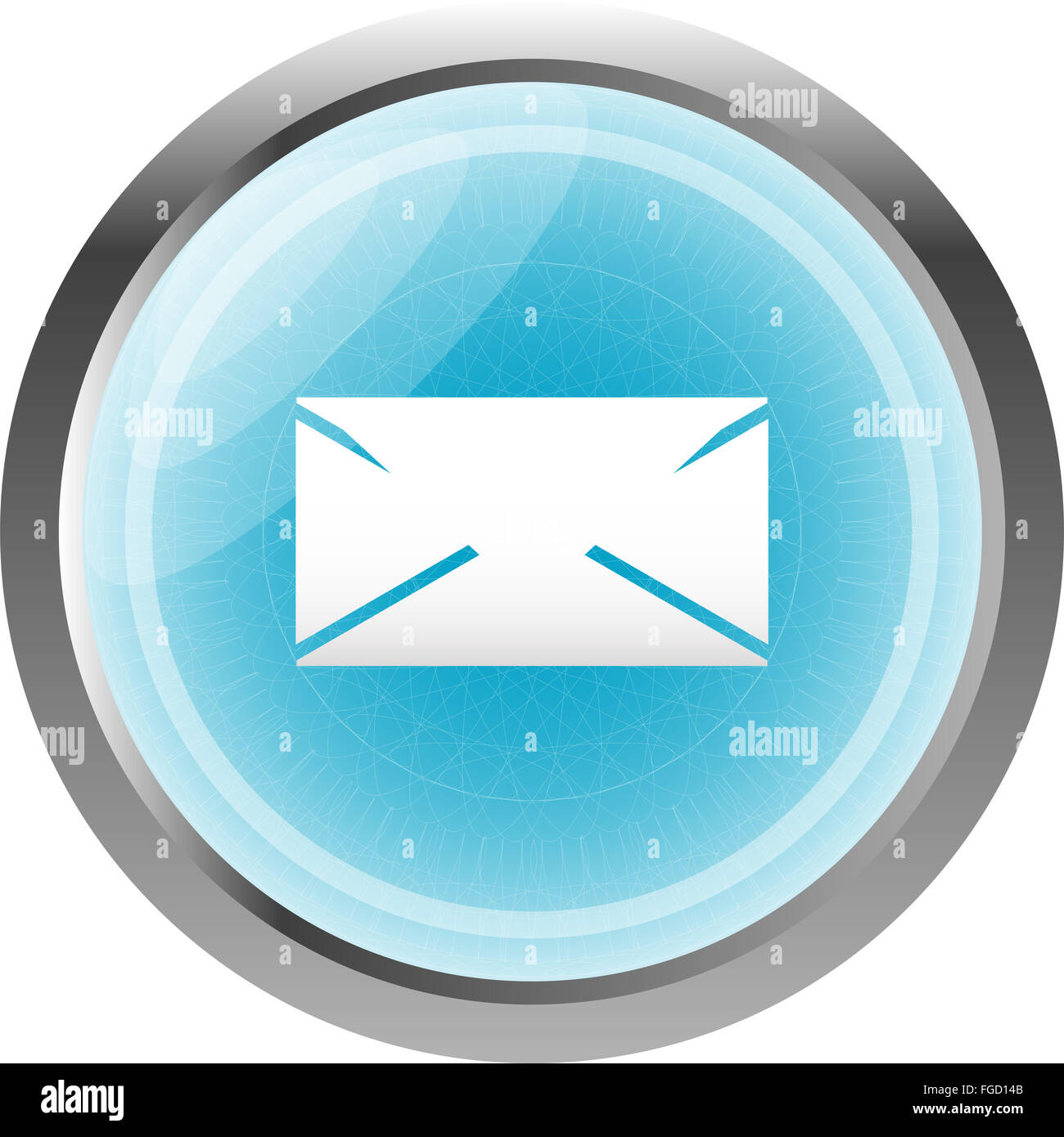 envelope icon glass, button isolated on white background Stock Photo ...