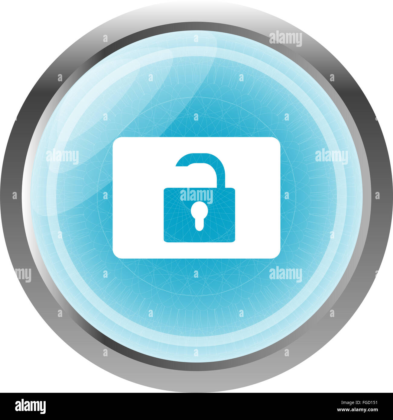 open padlock icon web sign isolated on white Stock Photo - Alamy
