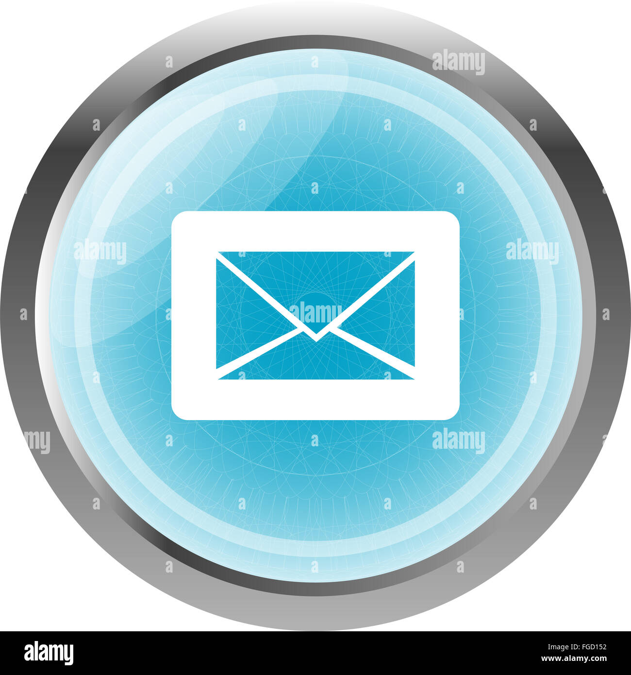 mail envelope icon on glossy button isolated on white Stock Photo - Alamy