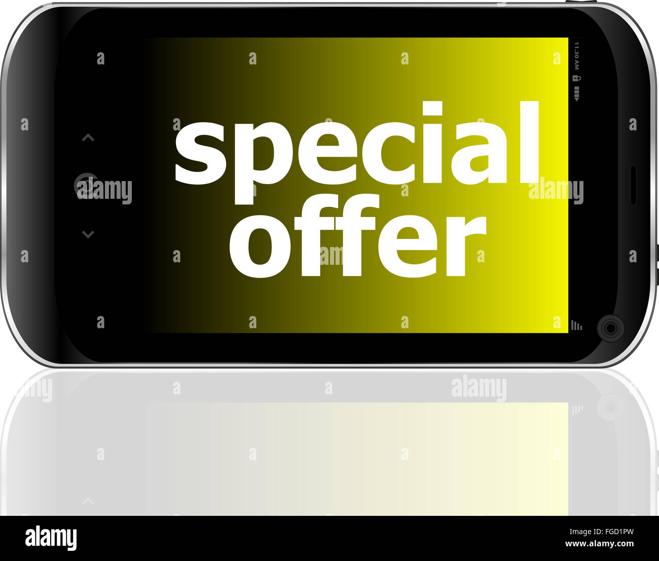 digital smartphone with special offer words, business concept Stock ...