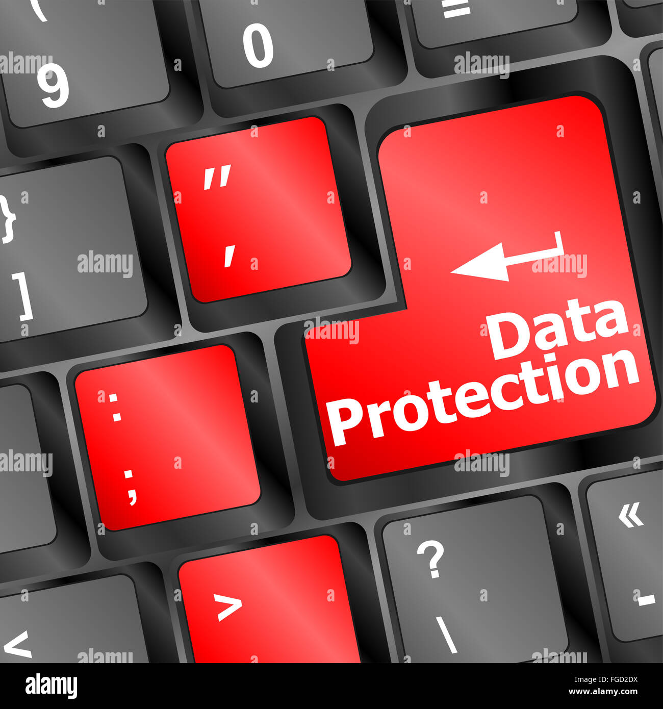 data protection button on the keyboard keys Stock Photo - Alamy