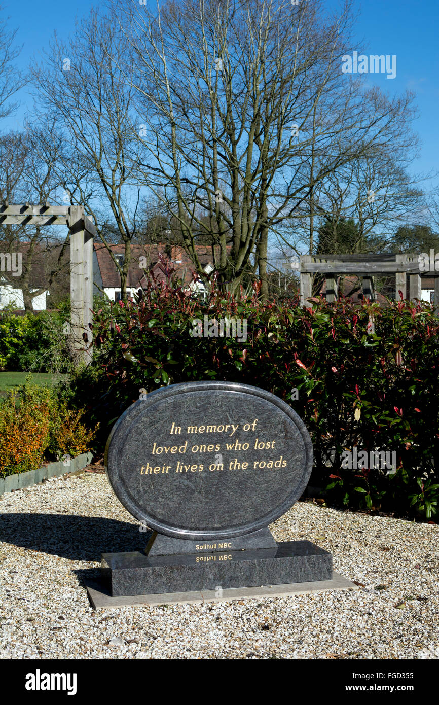 Road traffic fatalities memorial, Robin Hood Cemetery, Shirley, West ...