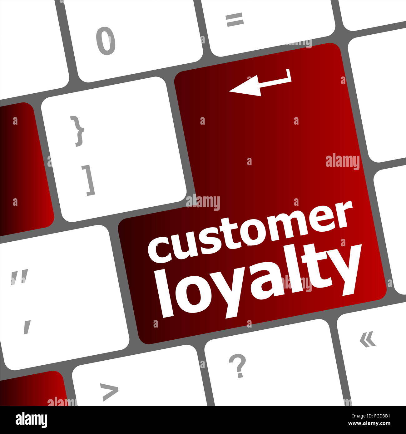 button keypad with customer loyalty word on keyboard Stock Photo - Alamy