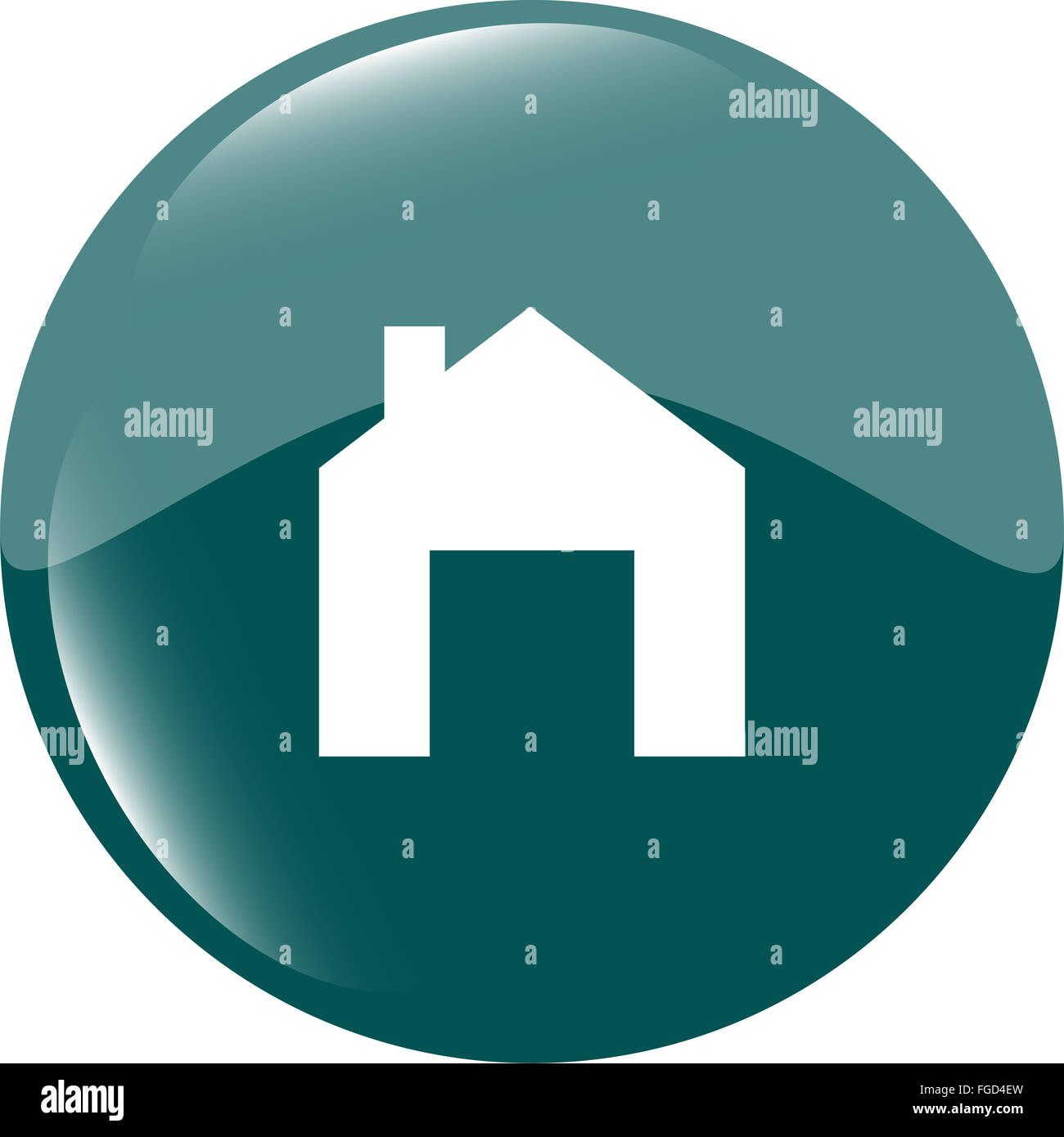 Home web icon, house sign on button Stock Photo - Alamy