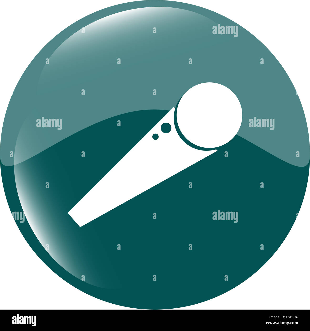 microphone icon web button isolated on white background Stock Photo - Alamy