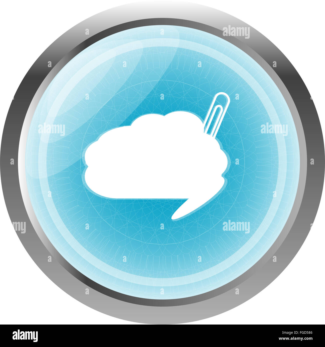 cloud button with clip, web icon isolated on white Stock Photo - Alamy