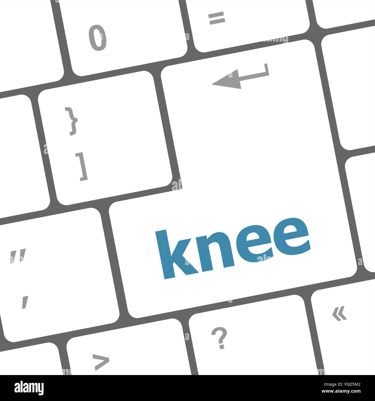 knee word on computer keyboard keys Stock Photo - Alamy