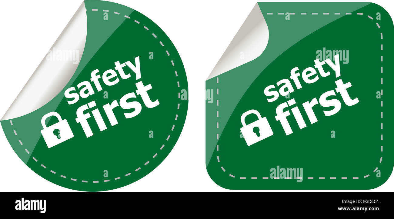 Safety first stamp sign seal hi-res stock photography and images - Alamy