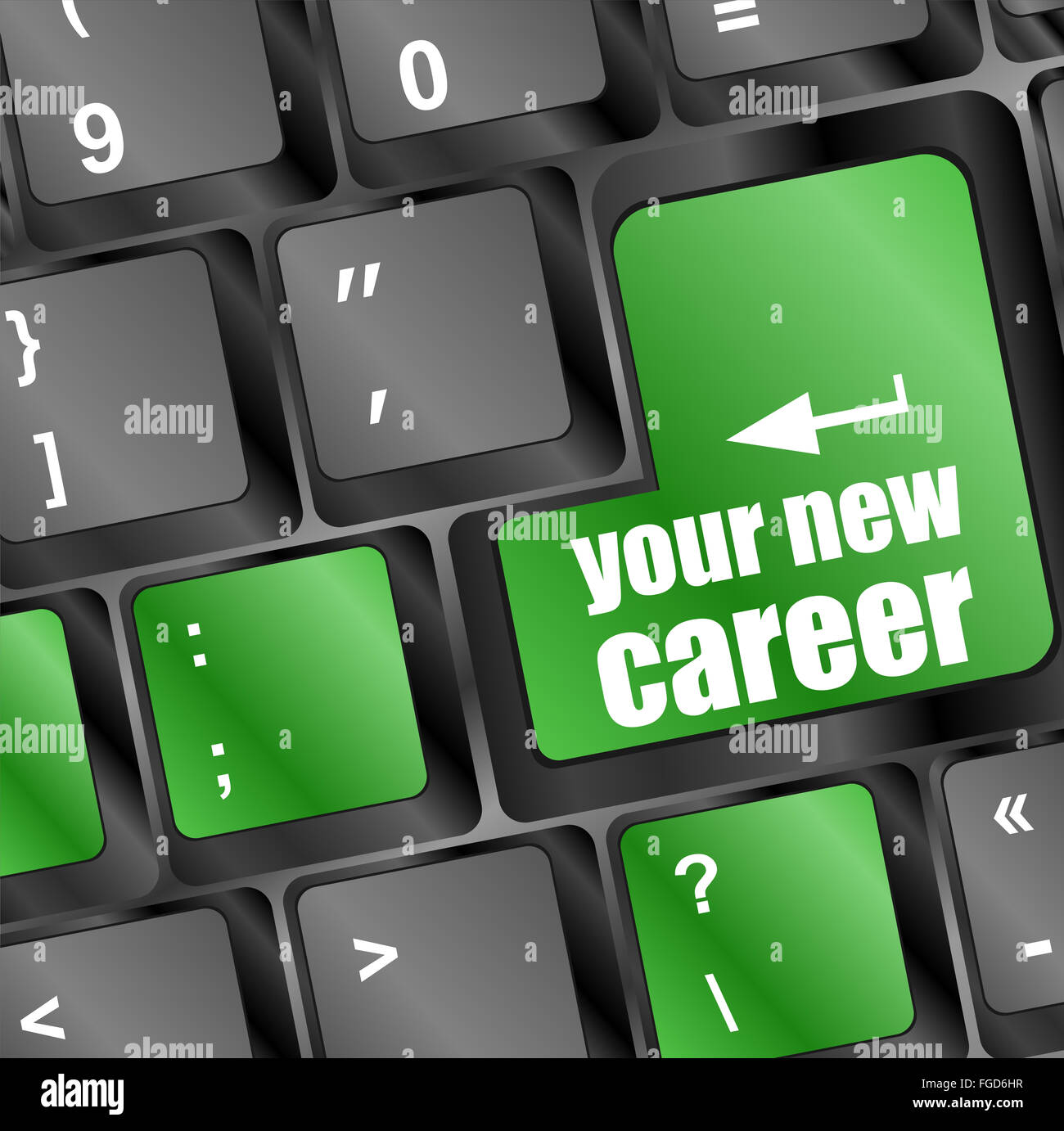 your new career button on computer keyboard key Stock Photo - Alamy