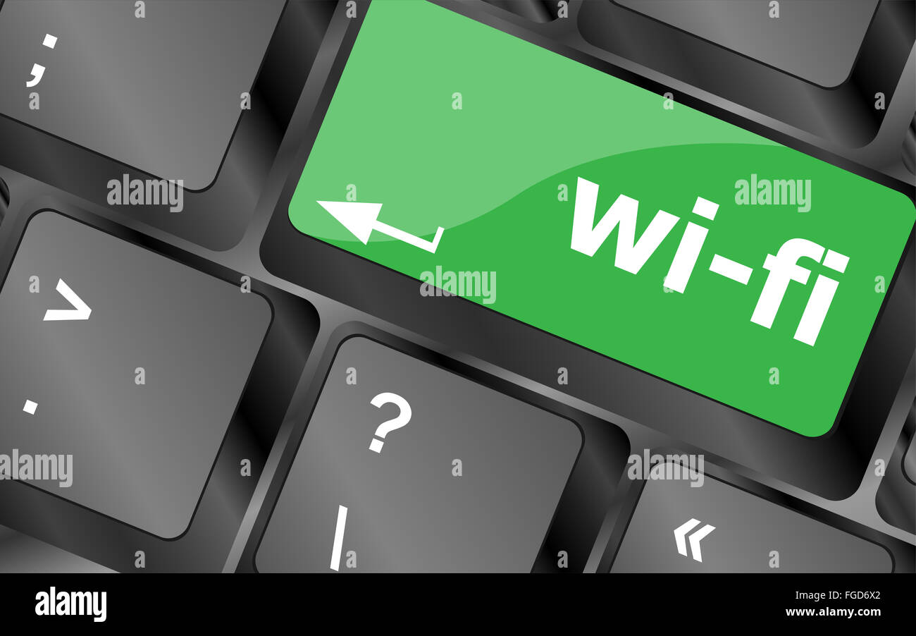 wi-fi button on computer keyboard Stock Photo - Alamy