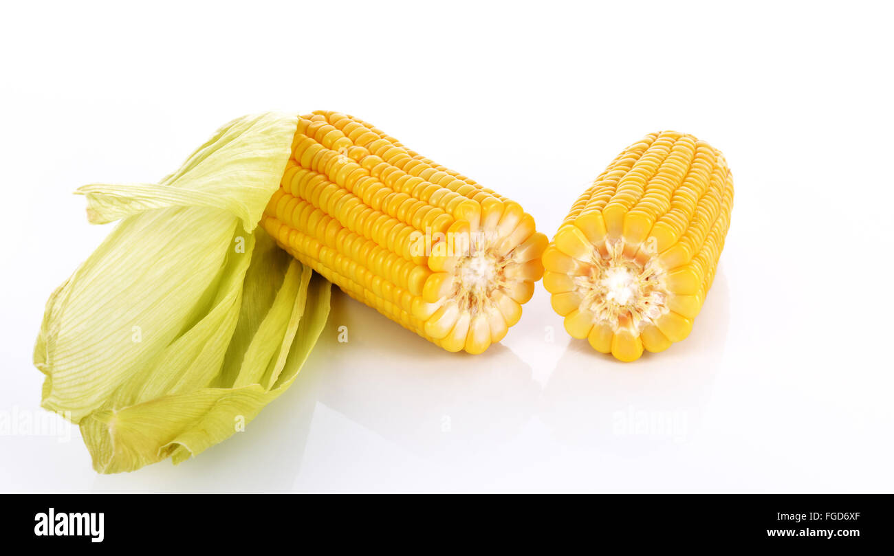 Corn on the cob kernels isolated Clipping Path Stock Photo - Alamy