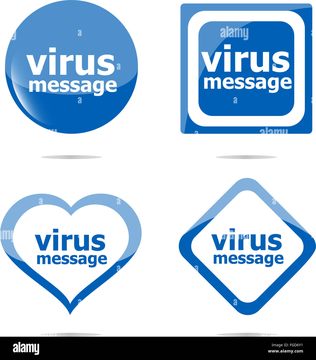 stickers label set business tag with virus message word Stock Photo - Alamy