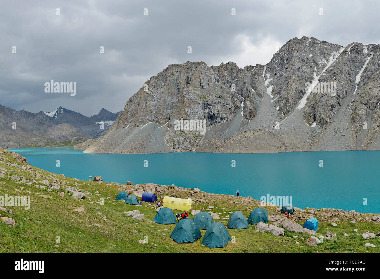 Trekking camp at Ala-Kol Lake, Kyrgyzstan Stock Photo - Alamy