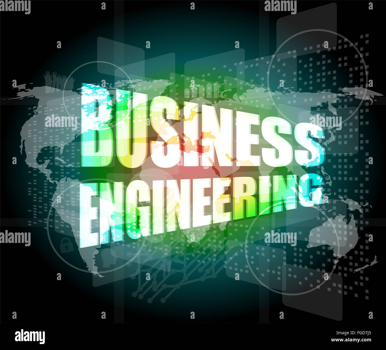 words business engineering on digital screen, business concept Stock ...