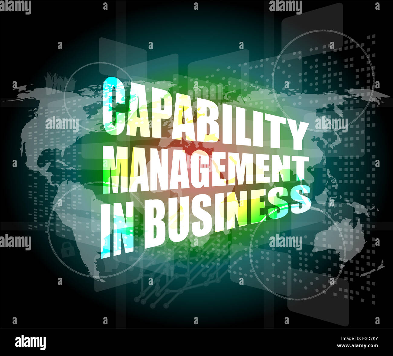capability management in business words on touch screen interface Stock ...
