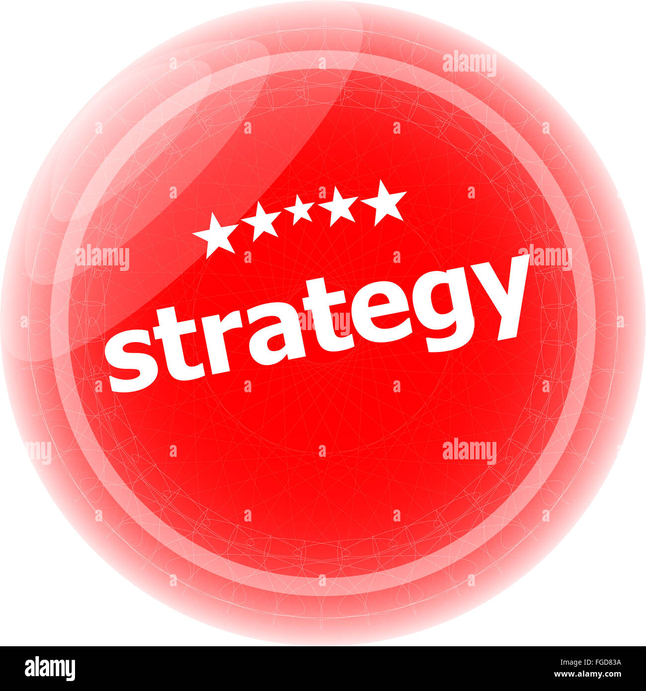 strategy word on red stickers button, label Stock Photo - Alamy