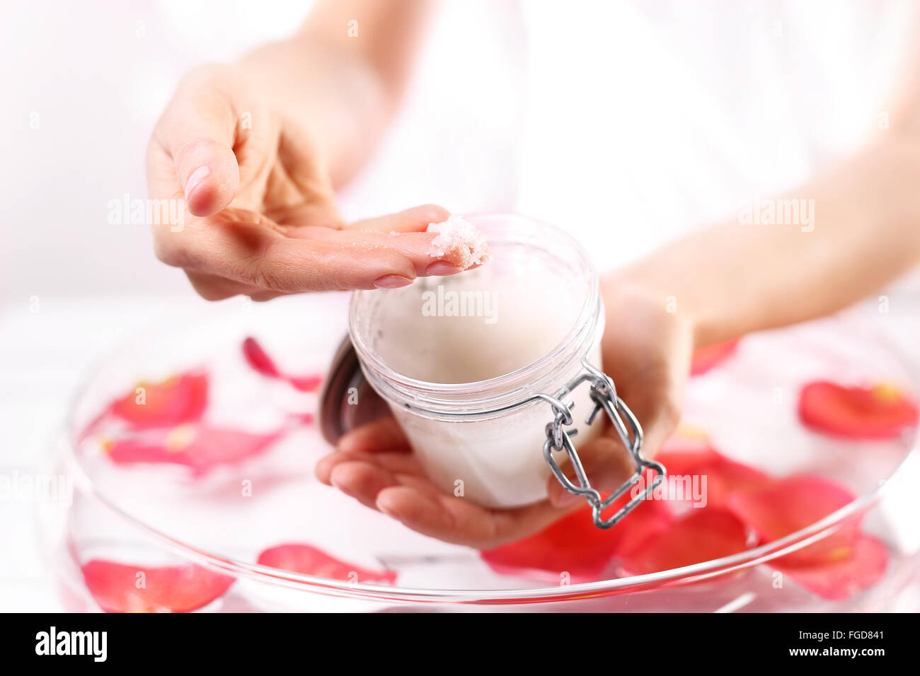 Beauty ritual for hands. Women's hands, subtle and delicate ...