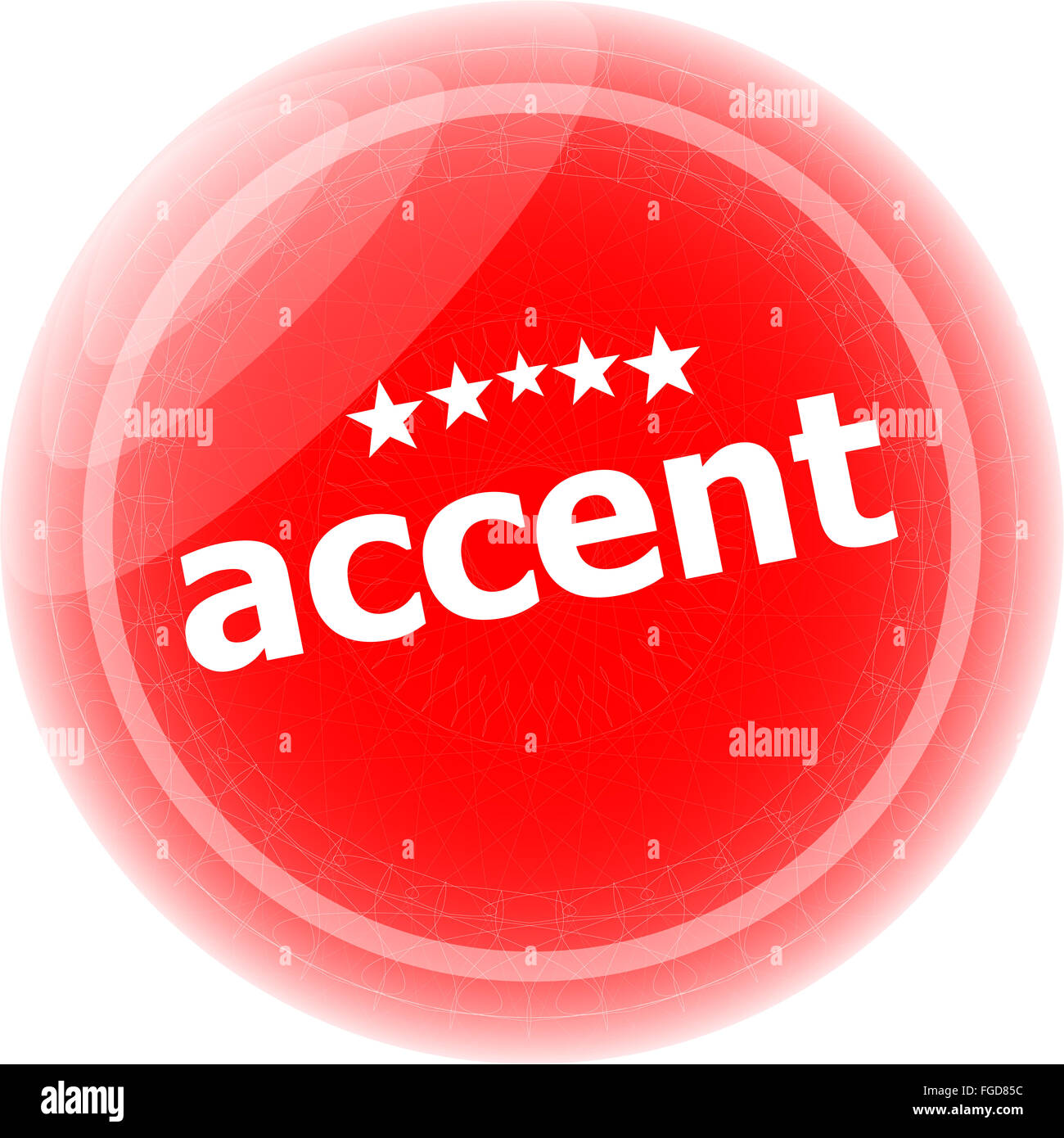 accent red stickers on white, icon button Stock Photo - Alamy