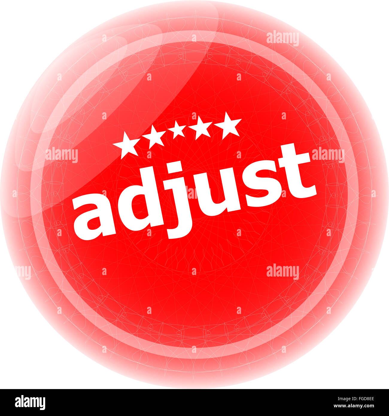 adjust word red stickers, icon button, business concept Stock Photo - Alamy
