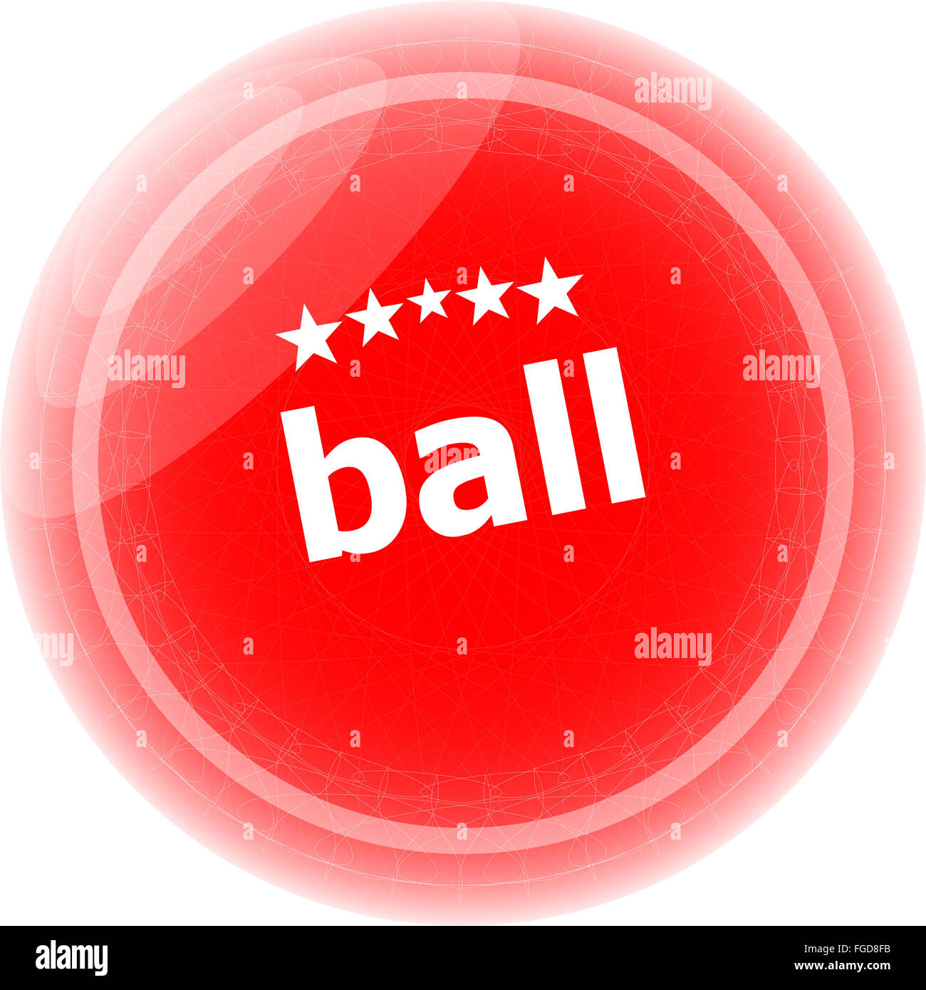 ball word on red stickers button, label Stock Photo - Alamy