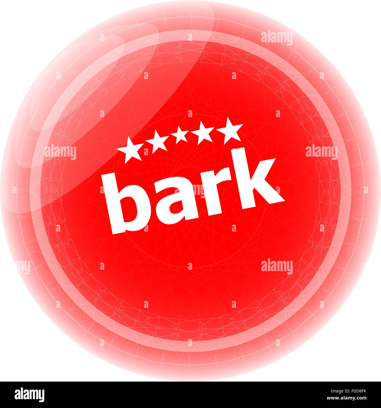 bark word on stickers red button, business label Stock Photo - Alamy