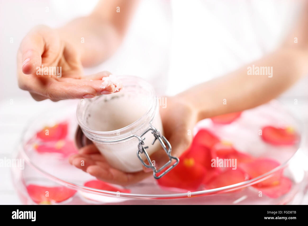 Beauty ritual for hands. Women's hands, subtle and delicate ...
