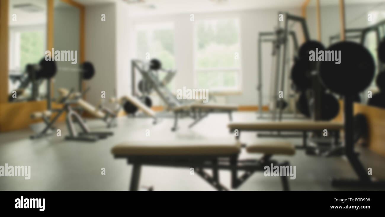 Abstract blur fitness gym background Stock Photo - Alamy